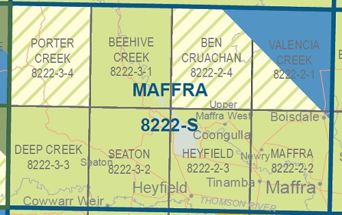 VICMAP Maffra 8222S 1:50,000 Map | Bairnsdale Camping & Outdoors